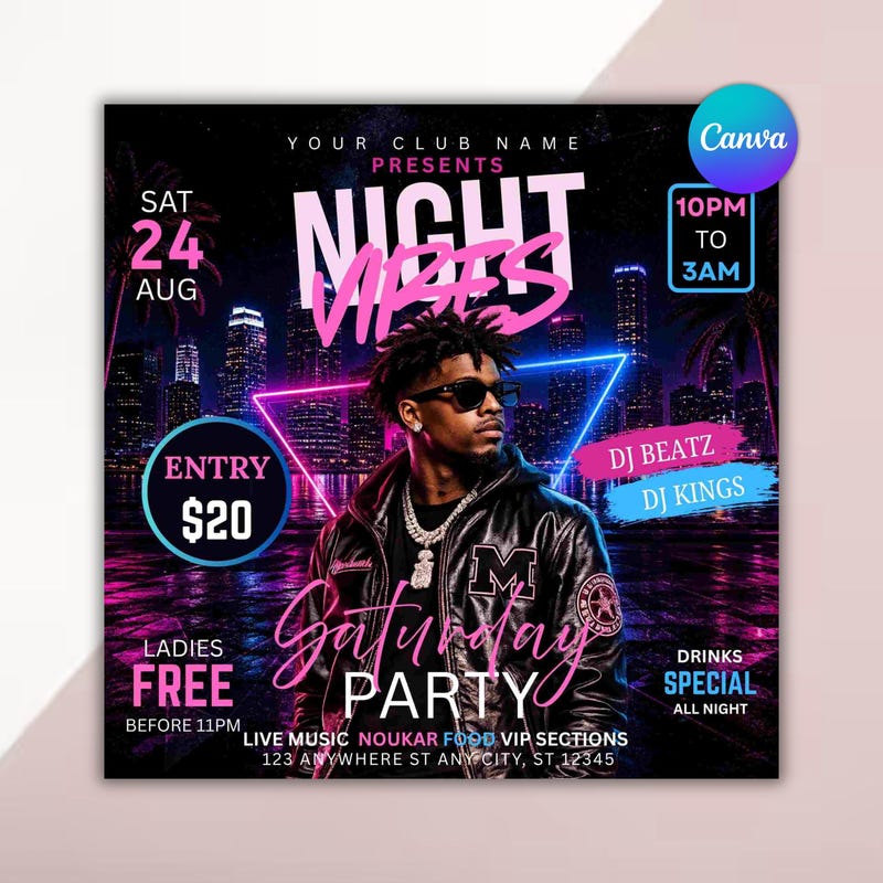Neon Instagram Templates - Etsy