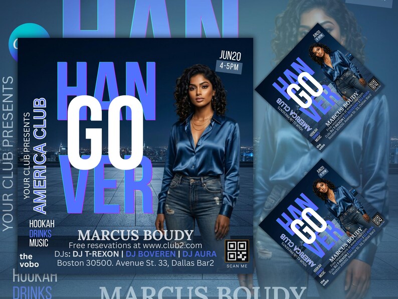 Editable Party Flyer, DJ Club Event Template, Canva Nightlife Promotion ...
