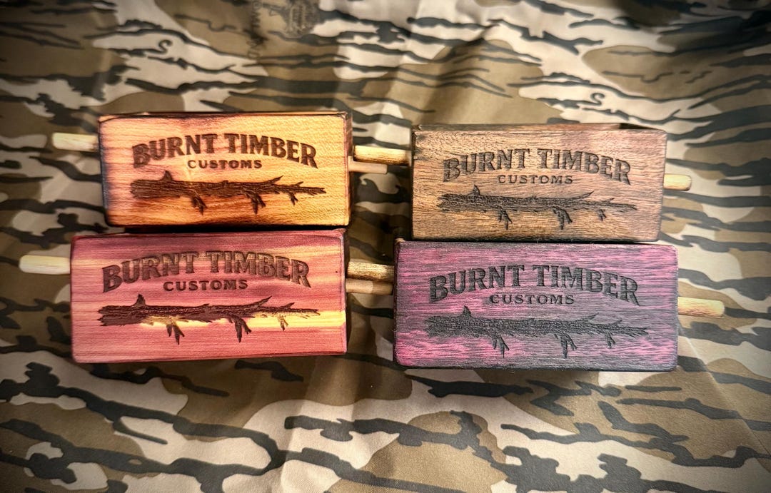 Burnt Timber Customs Push Button Turkey Call – Purple Heart, Cedar ...