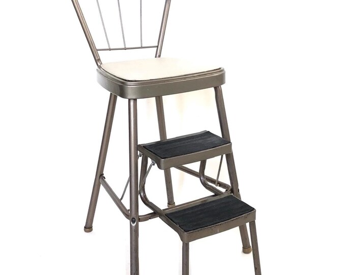 Vintage Pennant STEP STOOL CHAIR Cosco Style Fold Out Ladder 50s 60s ...