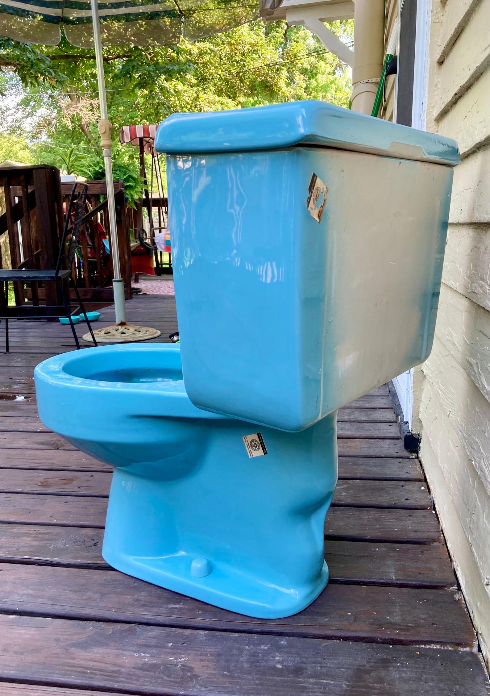 Vintage American Standard Blue TOILET Mid Century Modern Bathroom ...