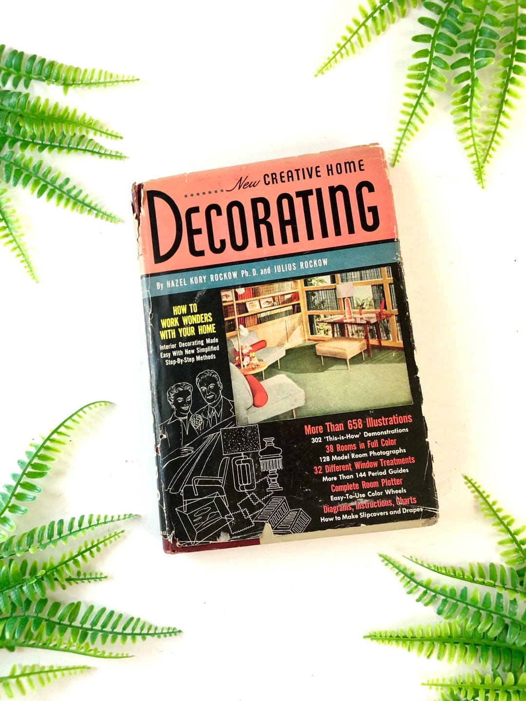 Vintage Mid Century Reference Book Modern Retro Decor 50s New Creative ...