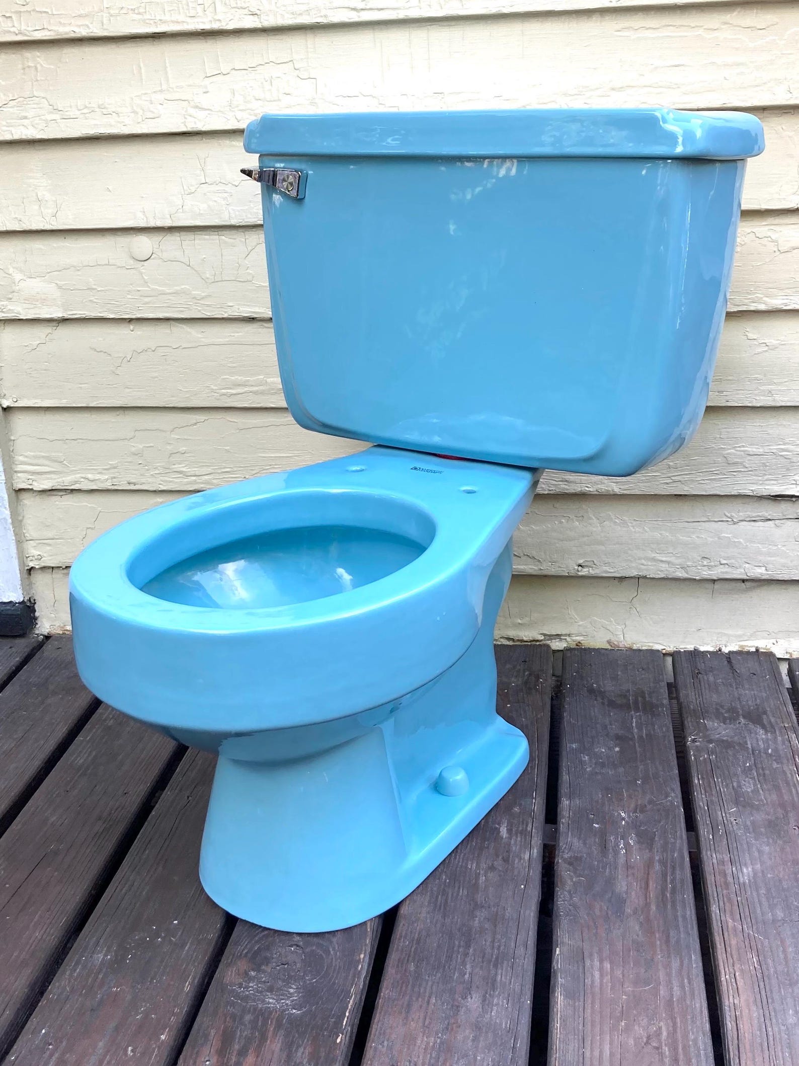 Vintage American Standard Blue TOILET Mid Century Modern Bathroom ...