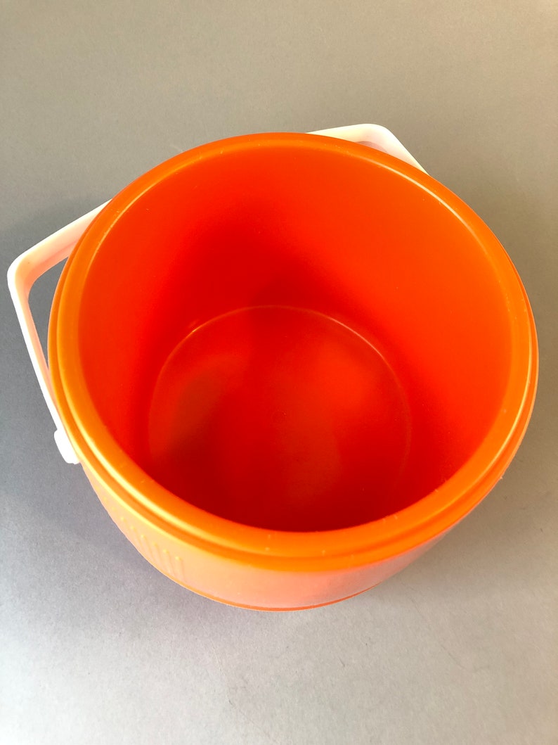 Vintage ORANGE ICE BUCKET Cooler 60s Bee Plastics Round Beer - Etsy