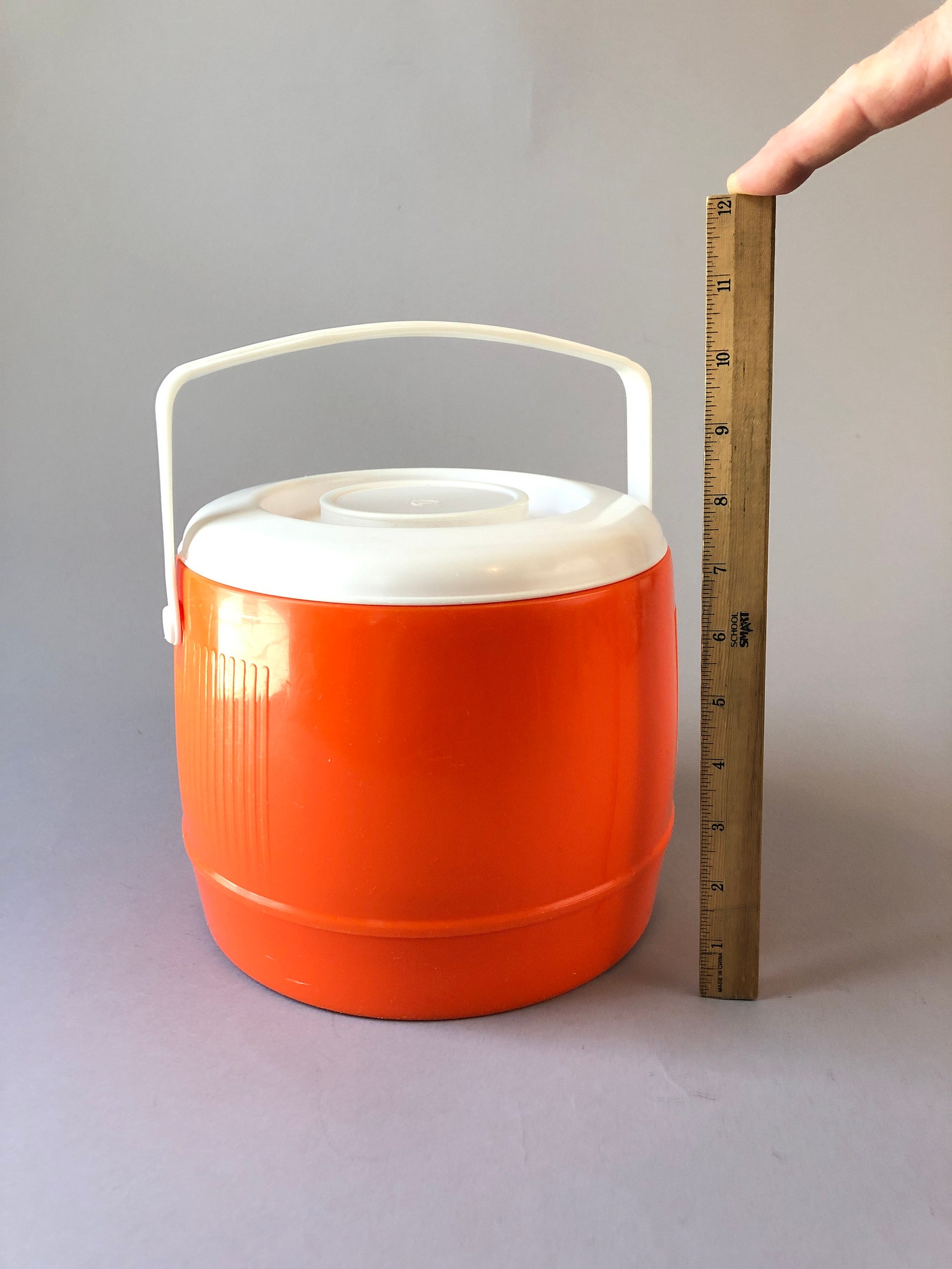 Vintage ORANGE ICE BUCKET Cooler 60s Bee Plastics Round Beer - Etsy