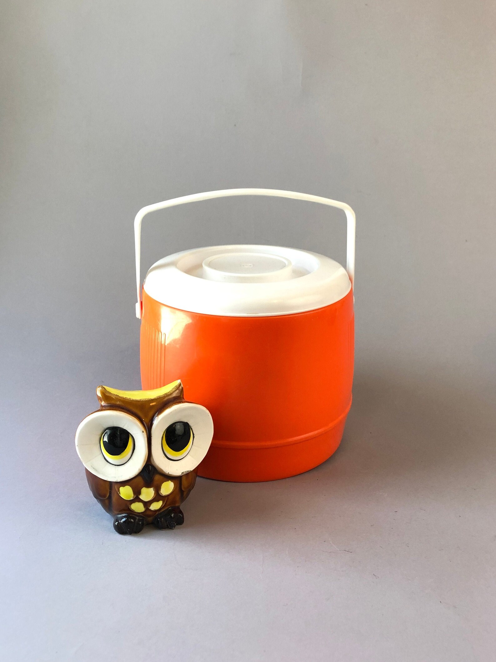 Vintage ORANGE ICE BUCKET Cooler 60s Bee Plastics Round Beer - Etsy