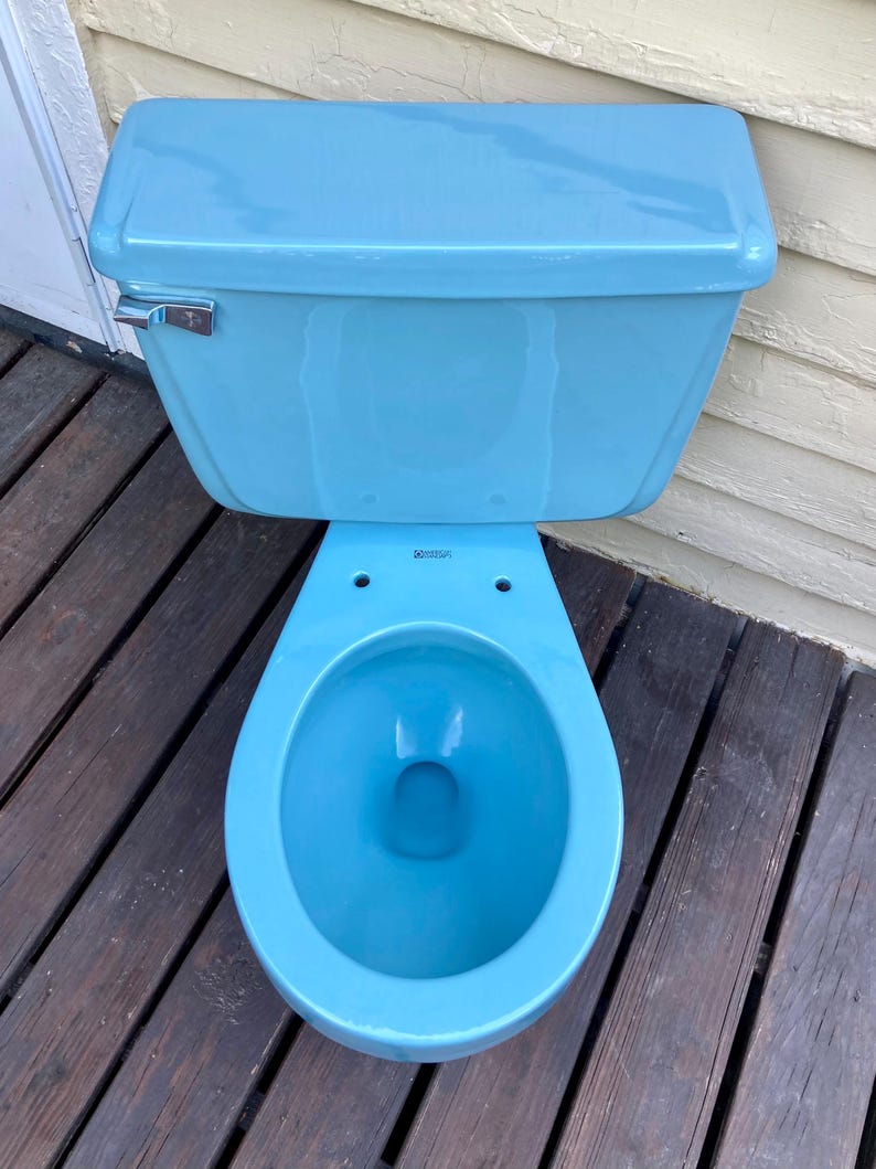 Vintage American Standard Blue TOILET Mid Century Modern Bathroom ...