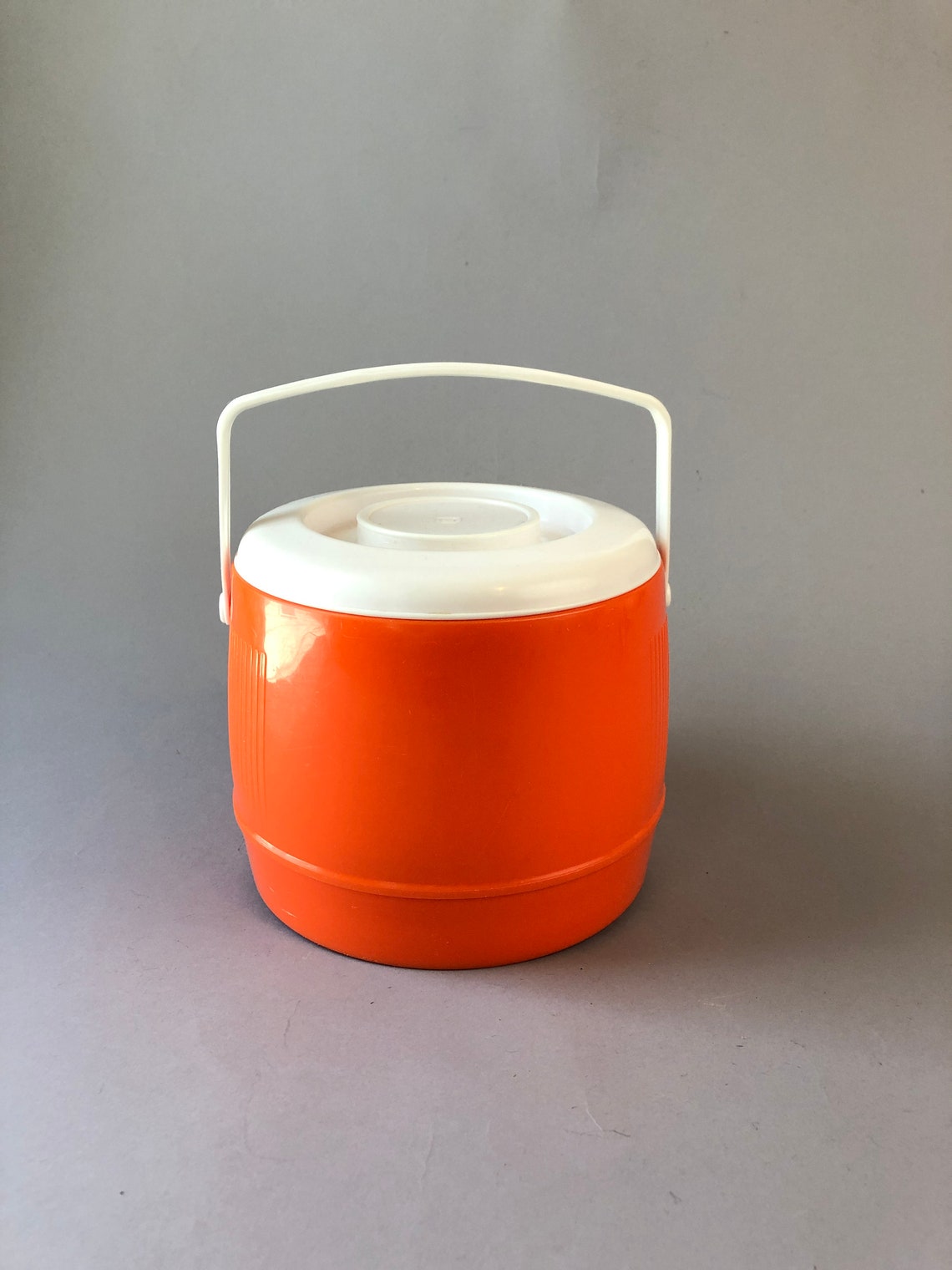 Vintage ORANGE ICE BUCKET Cooler 60s Bee Plastics Round Beer - Etsy