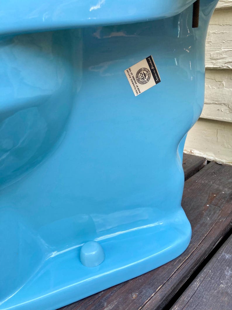 Vintage American Standard Blue TOILET Mid Century Modern Bathroom ...
