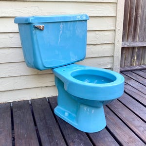 Vintage American Standard Blue TOILET Mid Century Modern Bathroom ...