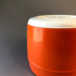 Vintage ORANGE ICE BUCKET Cooler 60s Bee Plastics Round Beer Drink ...