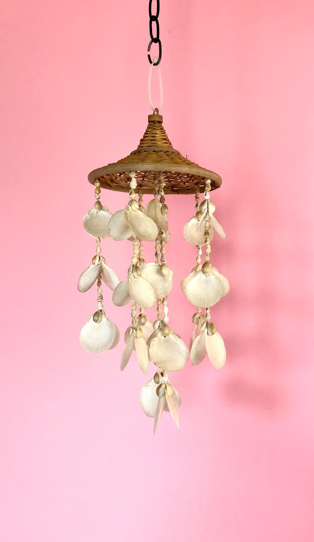 Vintage Unique 16" SEASHELL Hanging Small Mobile Wind Chime Shell ...