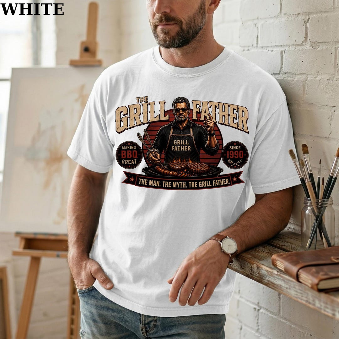 The Grill Father Custom Name Tee, Funny Fathers Day Gift, Personalized ...