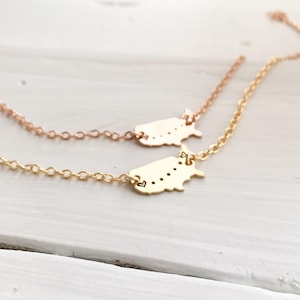 State Bracelet, UNITED STATES Map With Hearts, State to State Bracelet ...