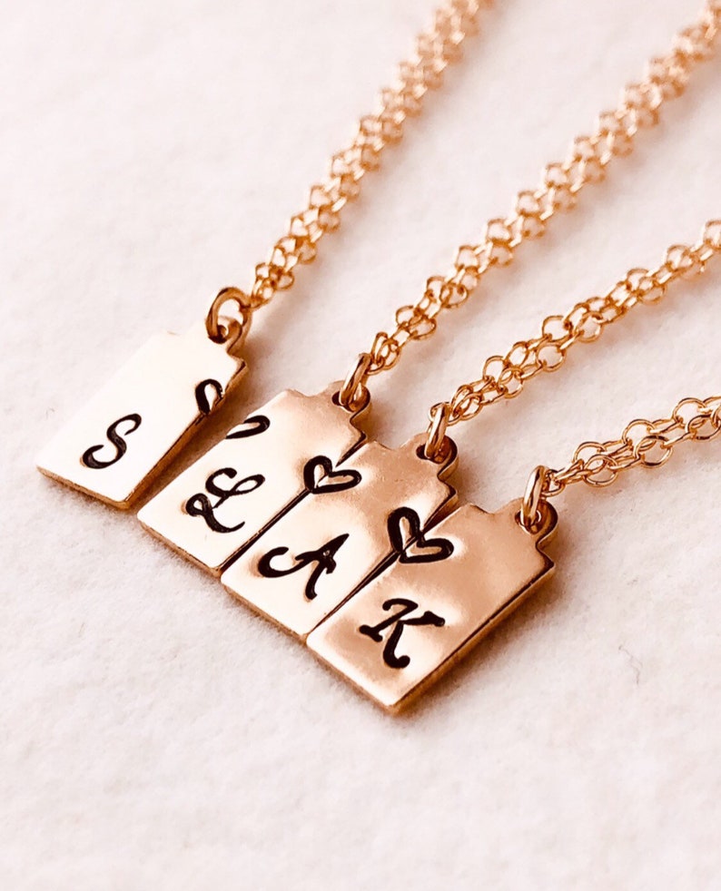 Personalized Tag Necklace Set Custom Initial Necklaces Best - Etsy