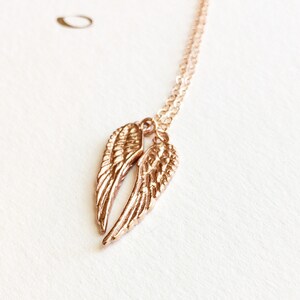 Angel Wings Necklace Rose Gold or Gold Angel Wings Necklace - Etsy