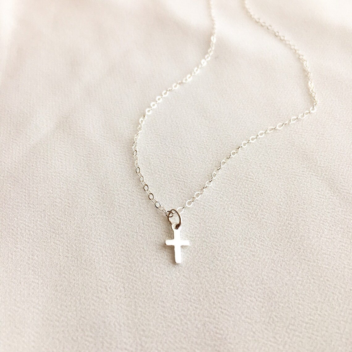 Tiny Cross Necklace Sterling Silver Cross Necklace Cross - Etsy