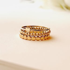 Tiny Heart Ring Set, Stacking Ring Set, Set of 3, 14K Gold Filled ...