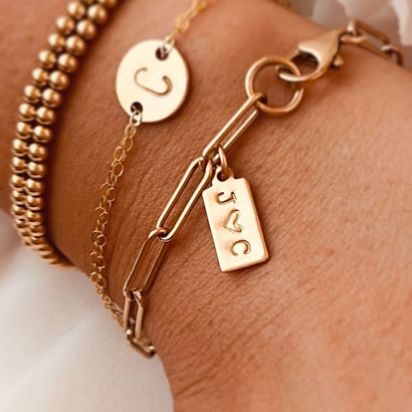 Initial Bracelet - Etsy