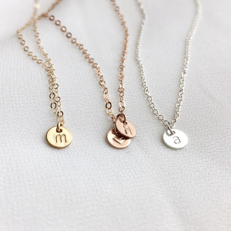 Tiny Initial Necklace Personalized Initials Necklace Custom - Etsy