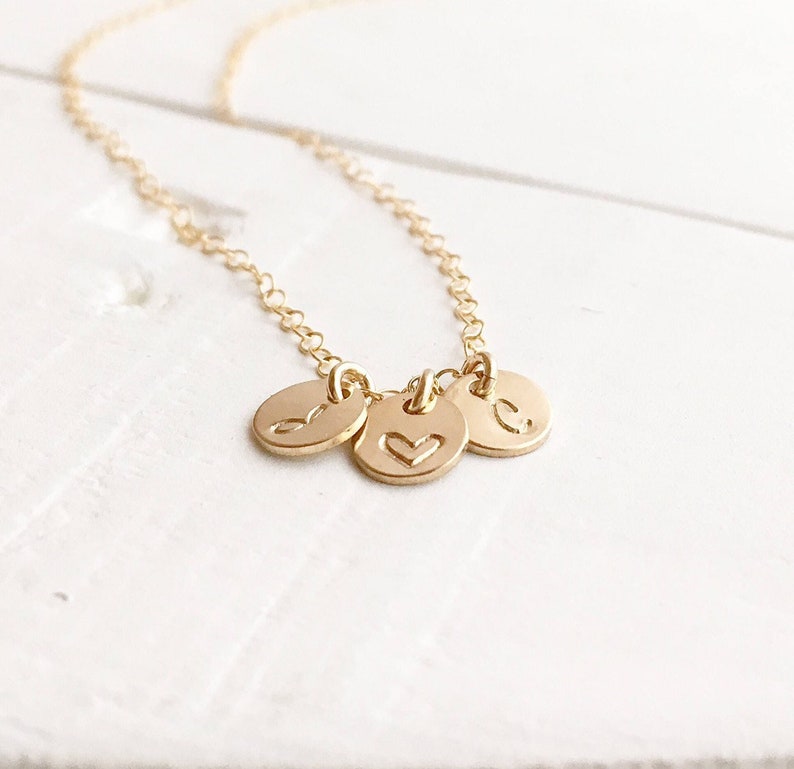 Tiny Initial Necklace Personalized Initials Necklace Custom - Etsy