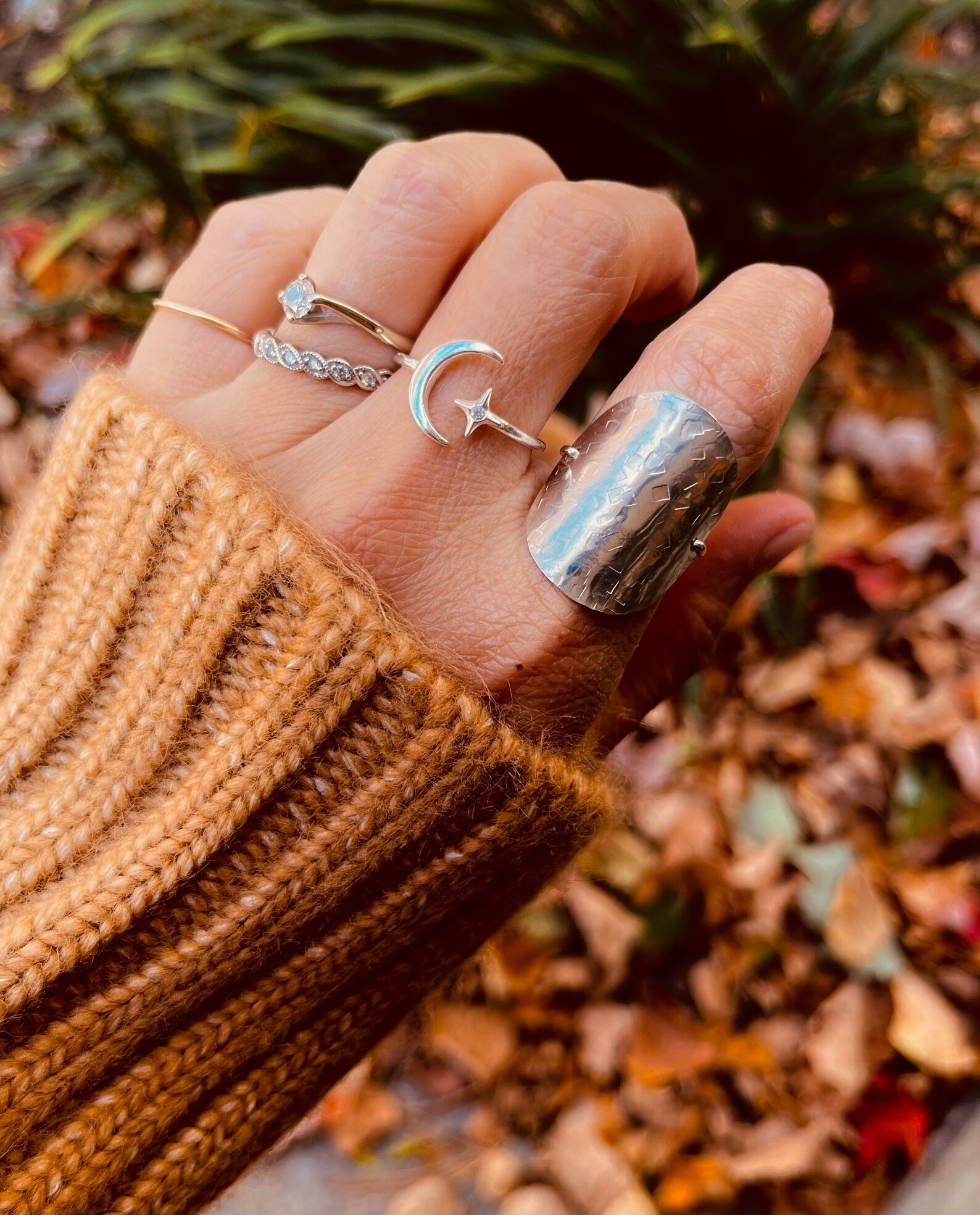 Large Disc Ring Sterling Silver Disc Ring Textured Disc - Etsy