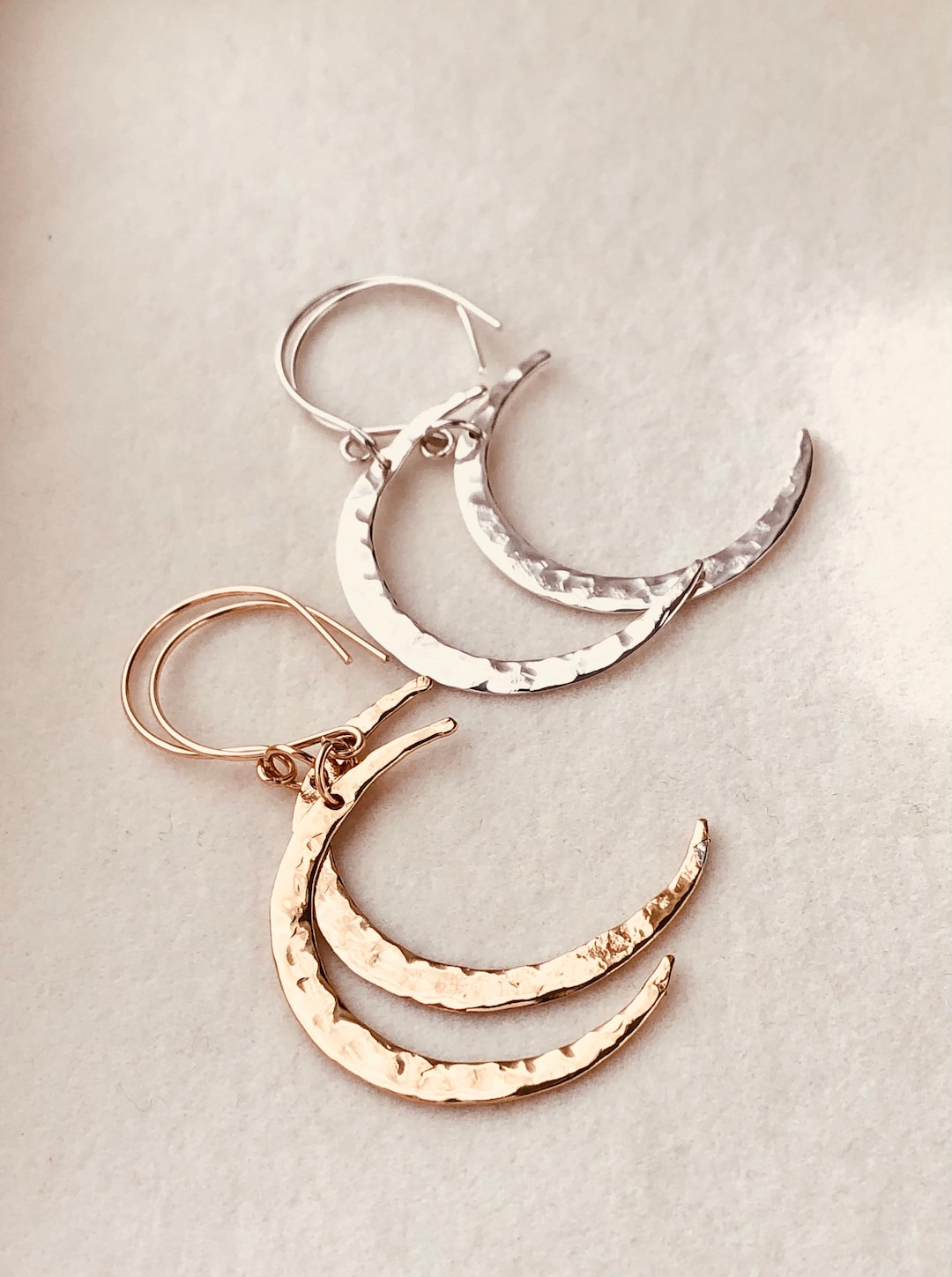 Crescent Moon Earrings, Eclipse Earrings, Crescent Moon Jewelry, Dangle ...