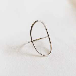 Oval Ring, Open Oval Ring, Sterling Silver Ring, Large Wire Oval Ring ...