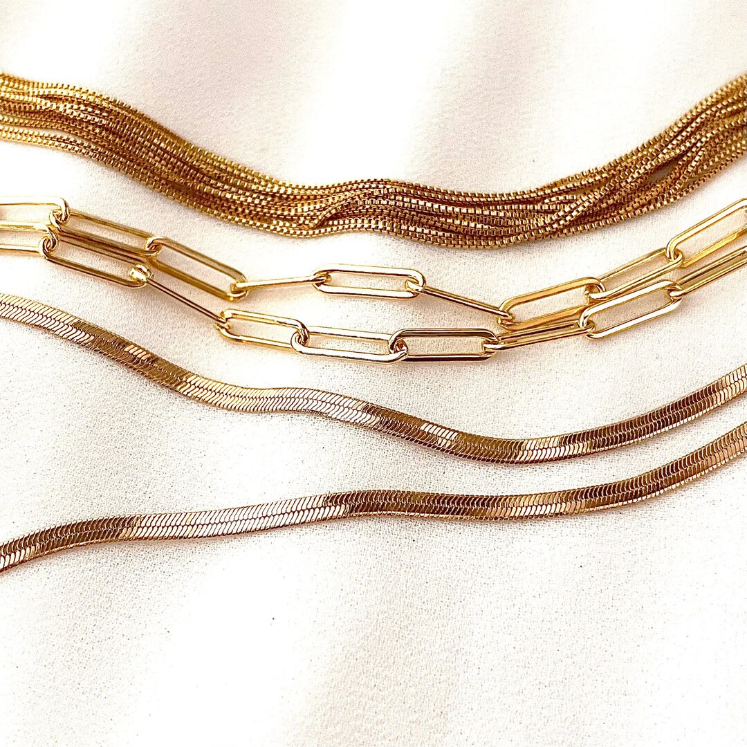 Chain Necklace, Minimalist Chain and Link Necklace, Minimalist Layering ...