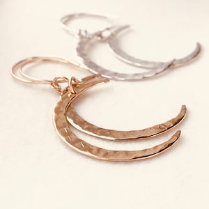 Crescent Moon Earrings, Eclipse Earrings, Crescent Moon Jewelry, Dangle Earrings, Holiday Gift ...
