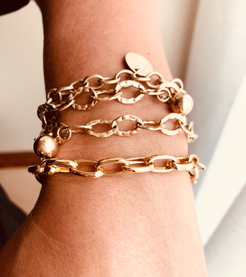 Chunky Oval Chain Bracelet Chunky Link Bracelet Gold Thick - Etsy