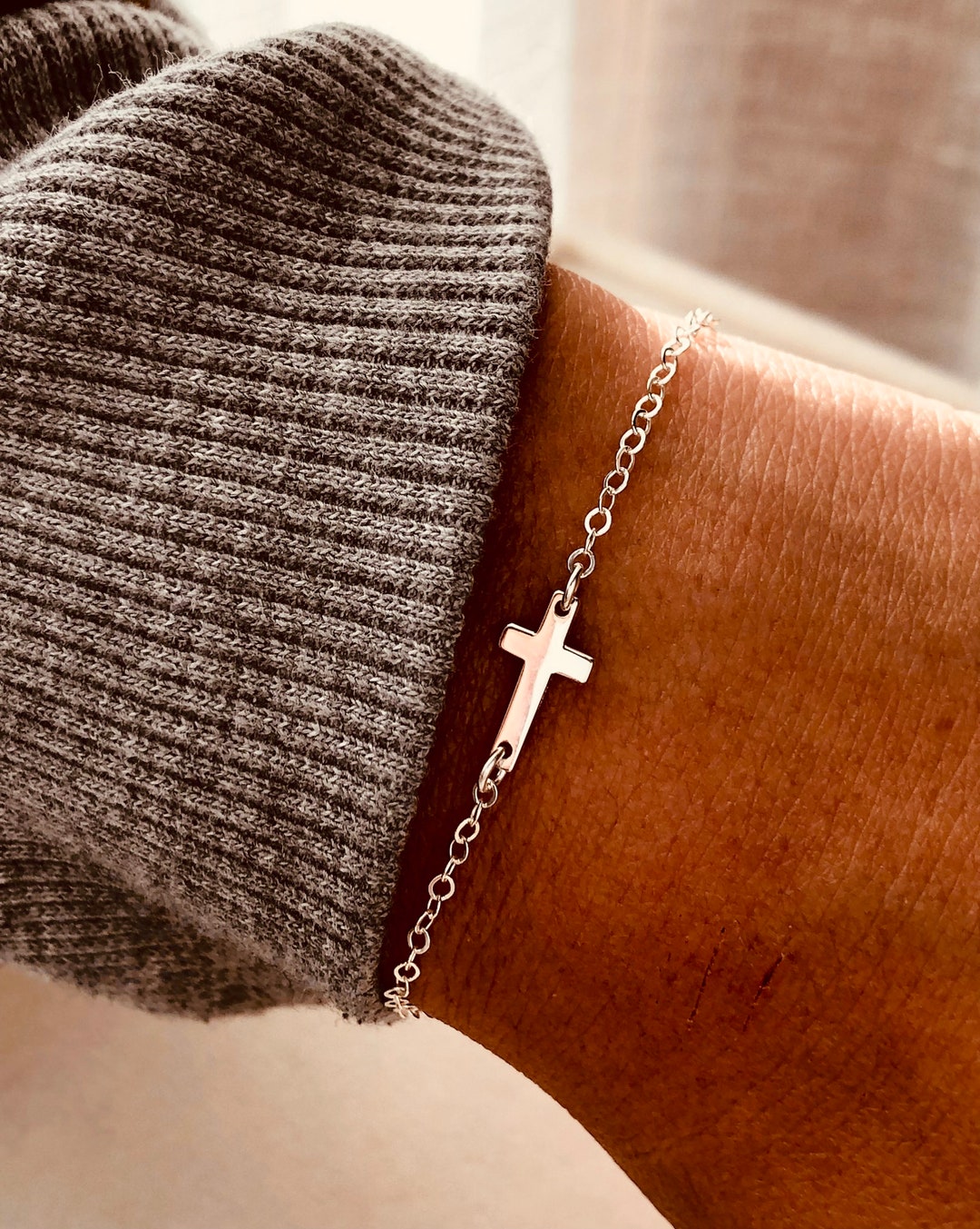Cross Bracelet, Tiny Cross Bracelet, Delicate Cross Bracelet, Religious ...