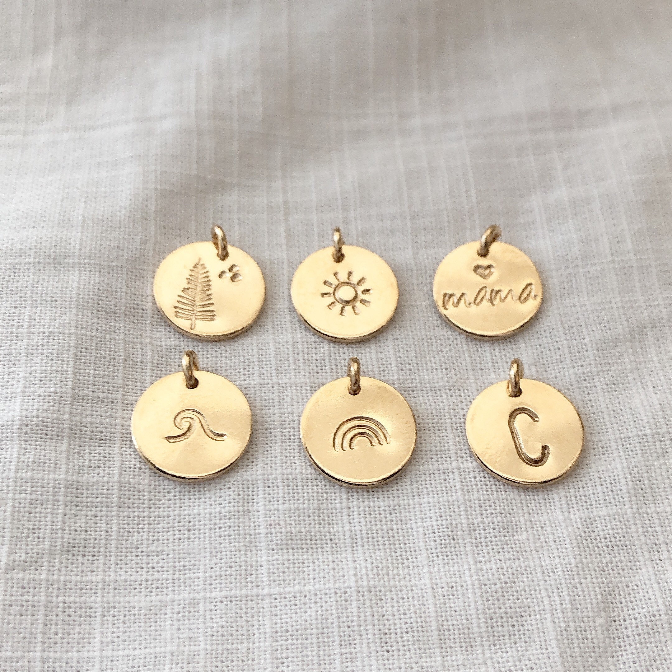 1/2 Disc Custom Charm Add Extra Disc to any Necklace | Etsy