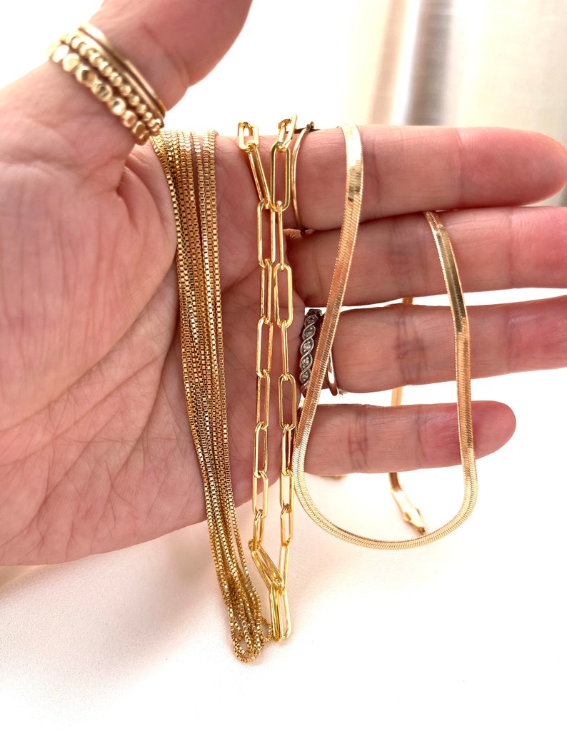 Chain Necklace Minimalist Chain and Link Necklace Minimalist - Etsy