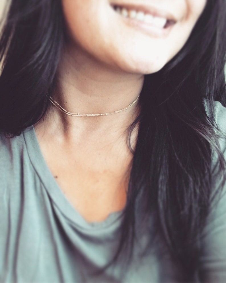 Layered Satellite Choker Multi Strand Necklace Double Layer - Etsy