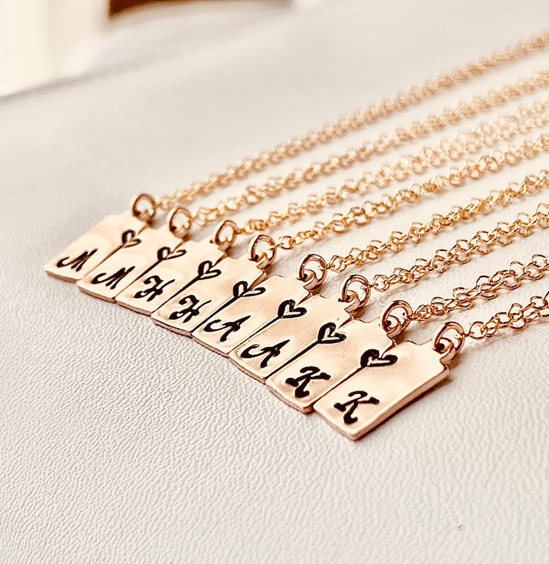 Personalized Tag Necklace Set Custom Initial Necklaces Best - Etsy