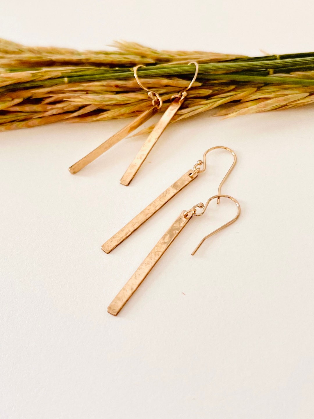 Bar Drop Earrings, Skinny Bar Earrings, Simple Bar Earrings, Long ...