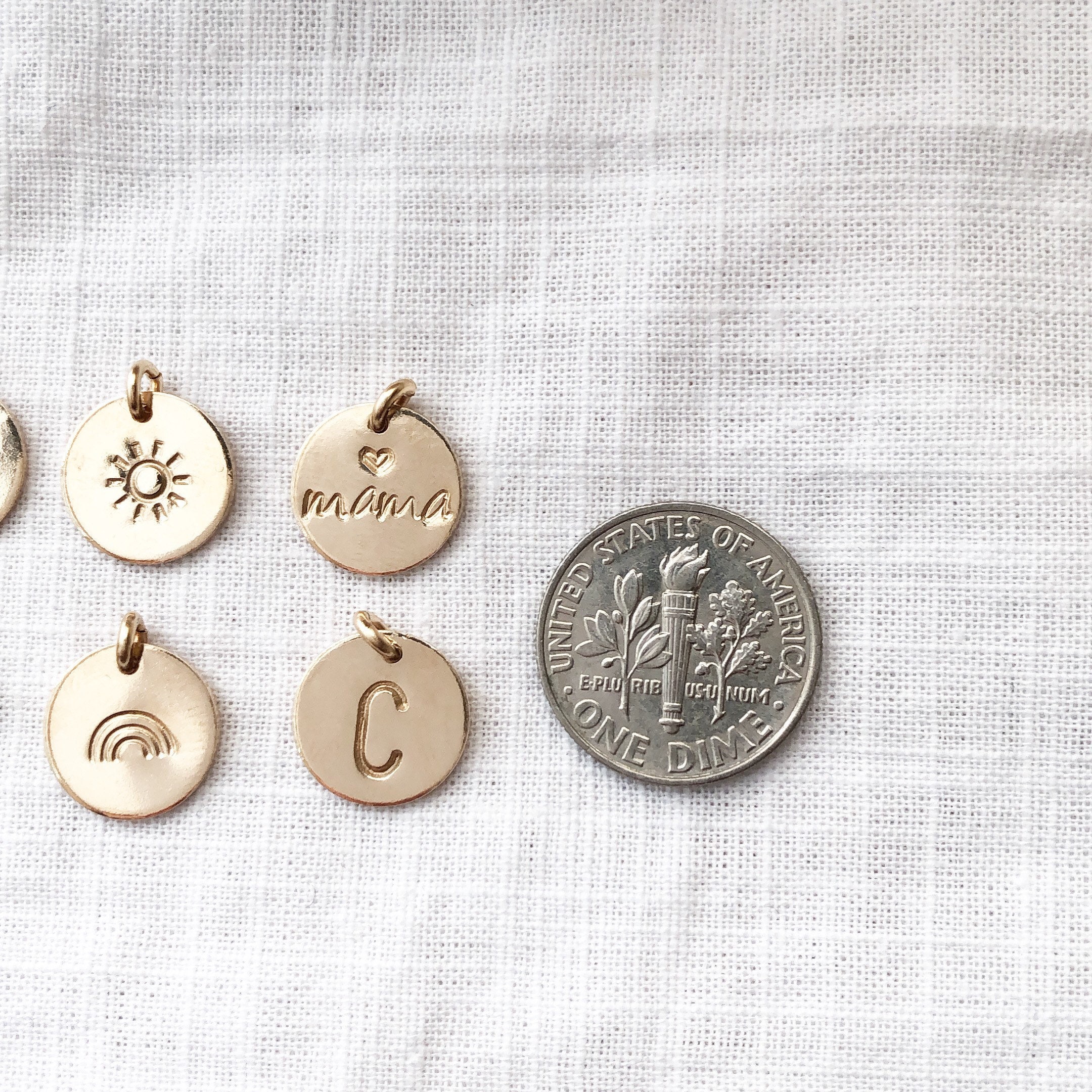 1/2 Disc Custom Charm Add Extra Disc to any Necklace | Etsy