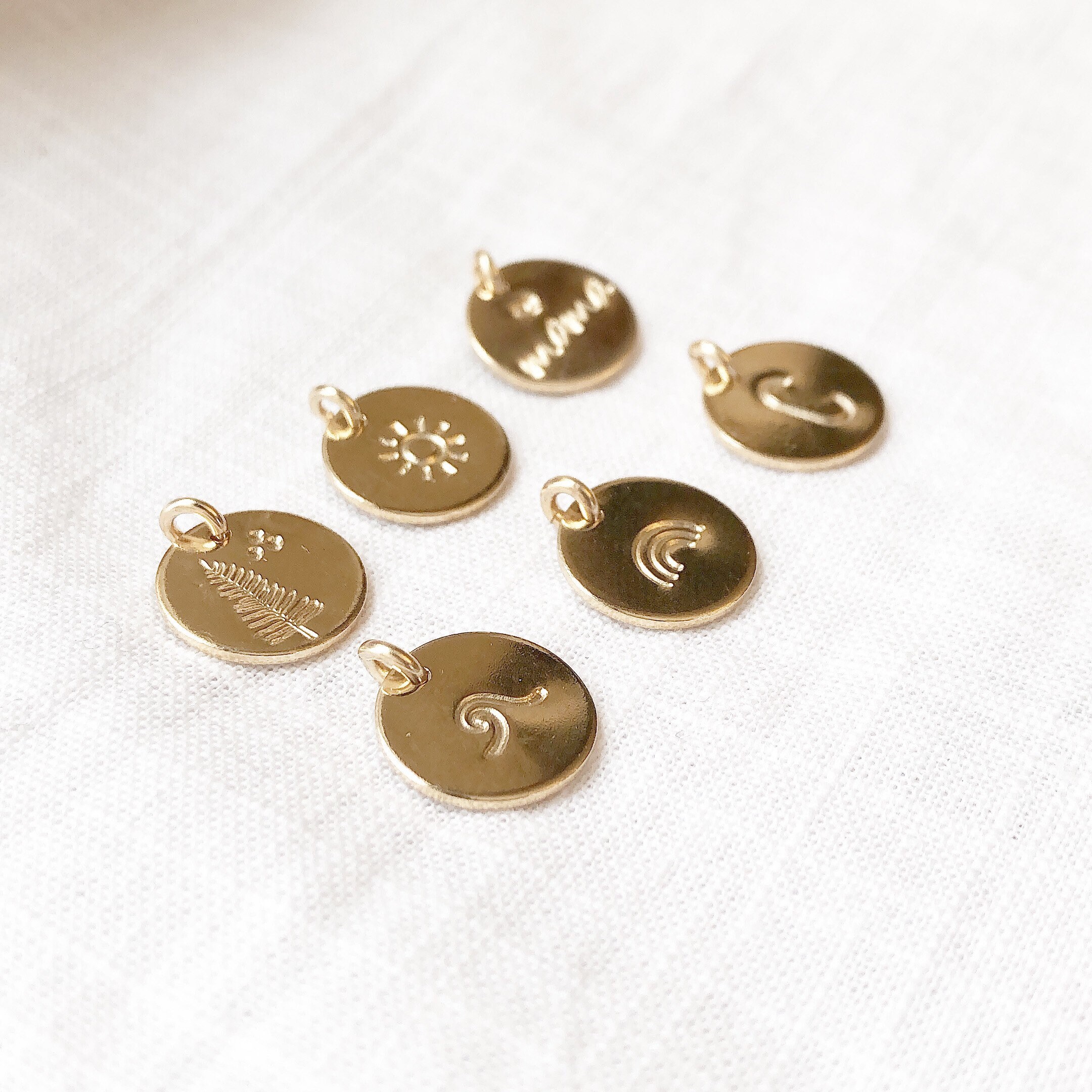 1/2 Disc Custom Charm Add Extra Disc to any Necklace | Etsy