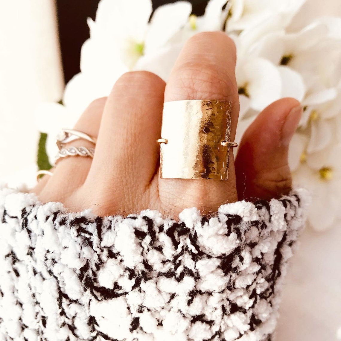 Textured Square Ring Square Ring Handmade Ring Custom - Etsy