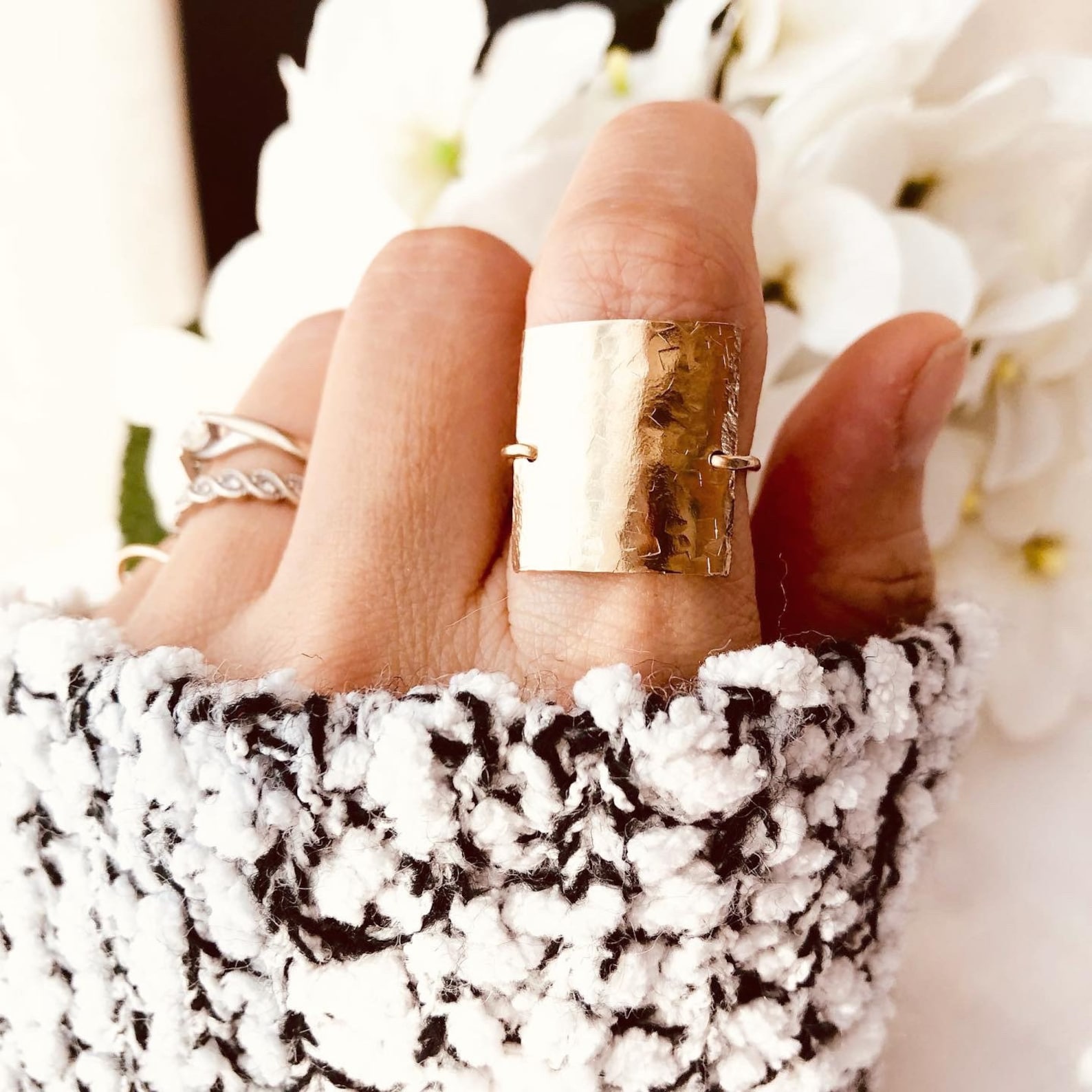 Textured Square Ring Square Ring Handmade Ring Custom - Etsy