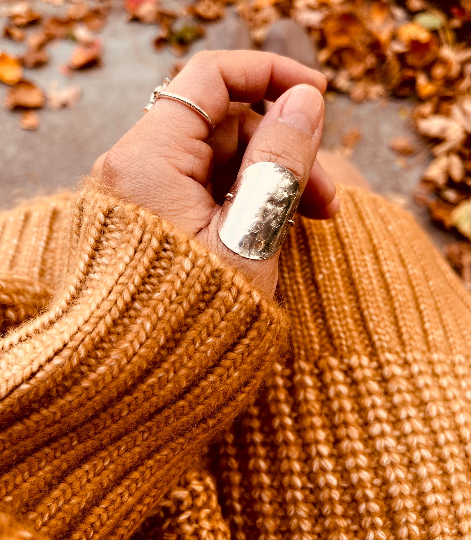 Large Disc Ring Sterling Silver Disc Ring Textured Disc - Etsy