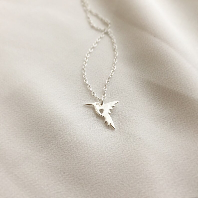 Sterling Silver Hummingbird Necklace Bird Jewelry - Etsy