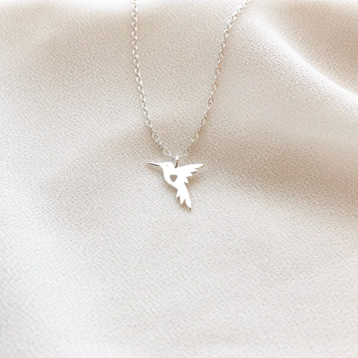 Sterling Silver Hummingbird Necklace Bird Jewelry - Etsy
