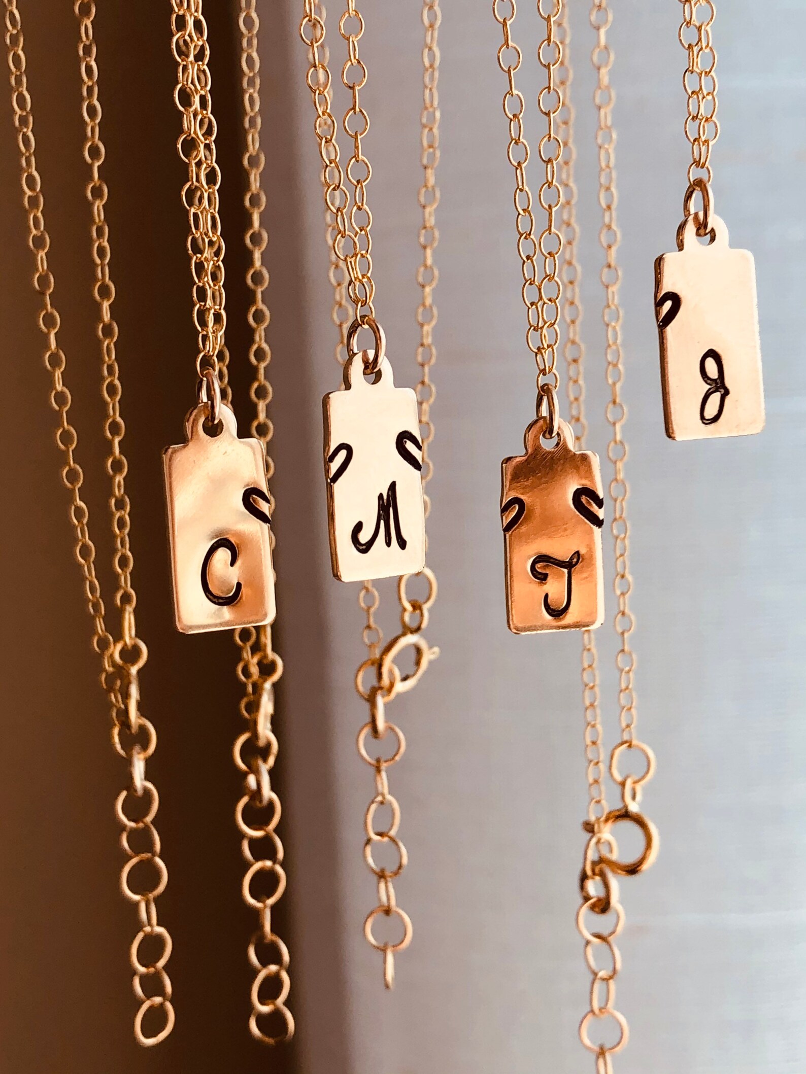 Personalized Tag Necklace Set Custom Initial Necklaces Best - Etsy