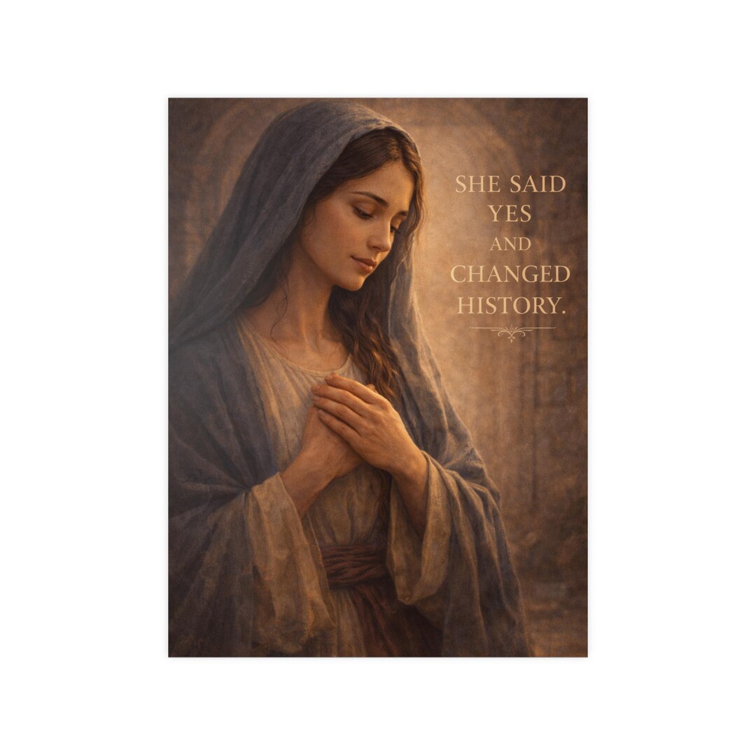 Christian Wall Art Poster | Mary Mother of Jesus Art Print | Biblical ...