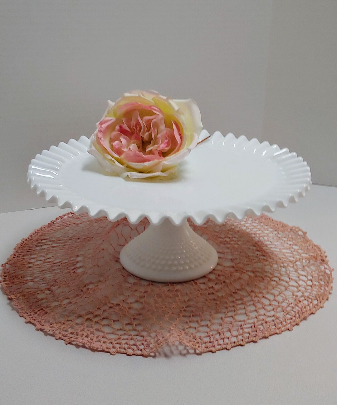 Fenton Vintage Hobnail Milk Glass Cake Plate/stand - Etsy
