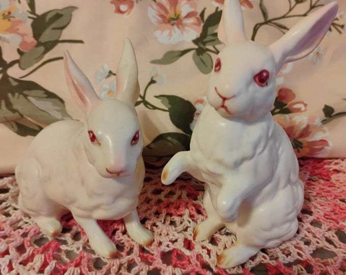 Vintage Lefton H6664 Brown Rabbit Figurine-2 Available Priced Each-mid ...