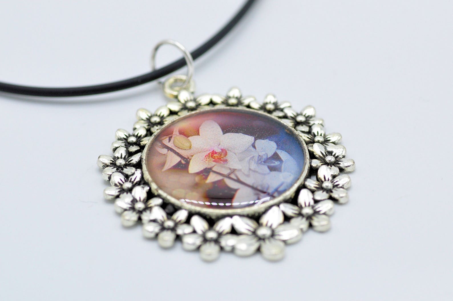 Orchids Pendant Necklace - Etsy