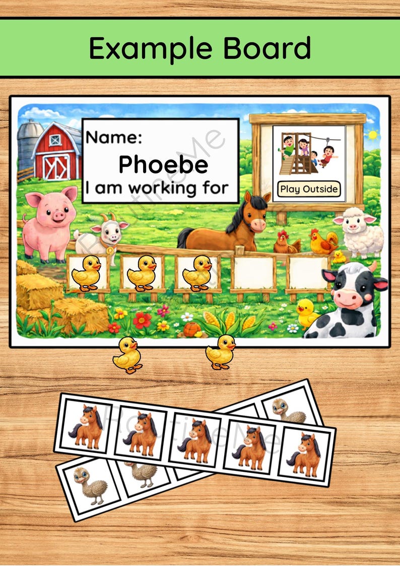Farm Animals Token Board Printable | Behavior Chart, Autism Reward ...
